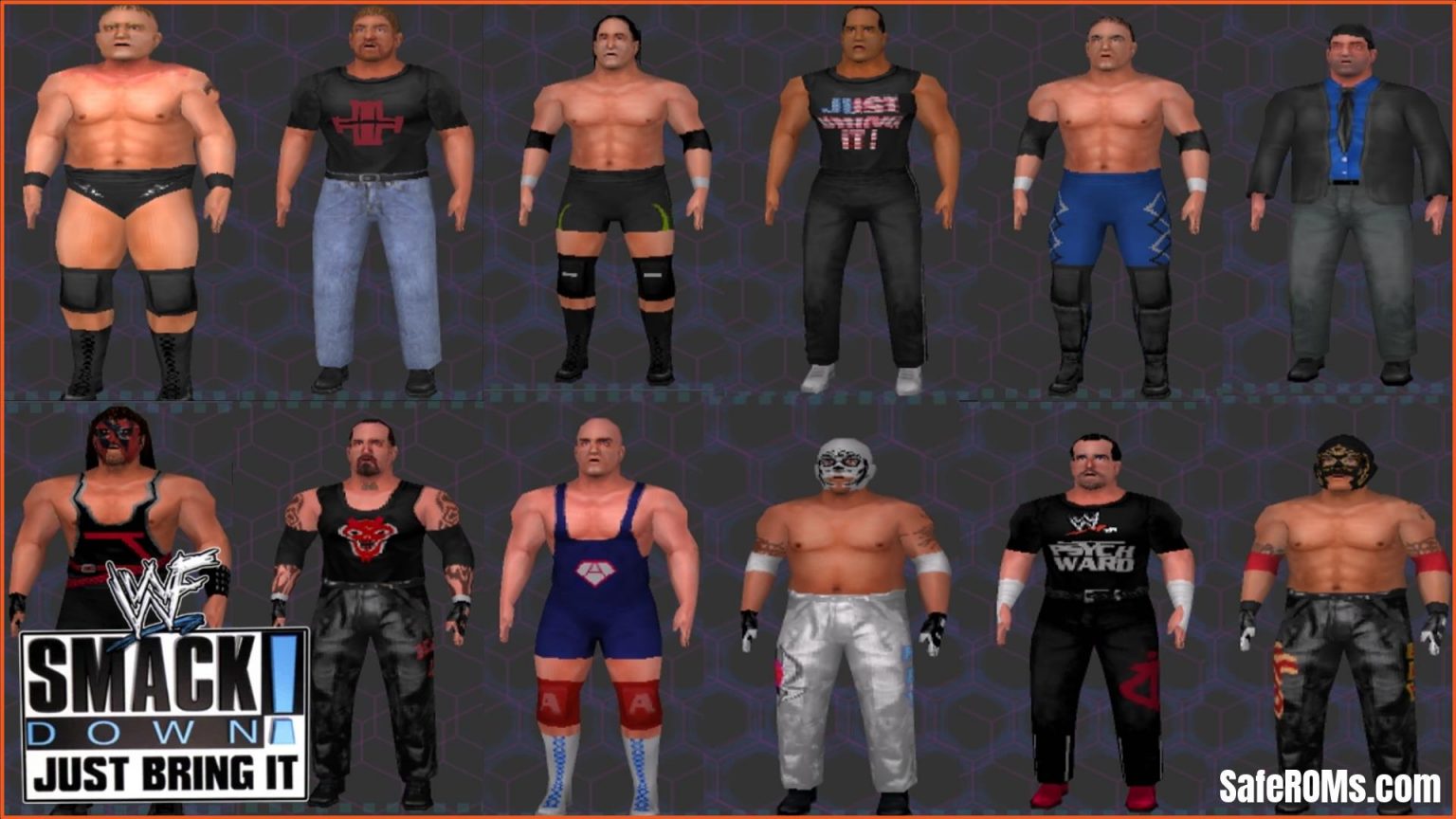 12 Greatest Wrestlers CAWs For WWF SmackDown! Just Bring It - SafeROMs