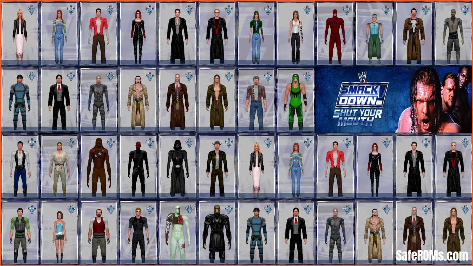 32 Fictional Characters CAWs For WWE SmackDown Shut Your Mouth - SafeROMs