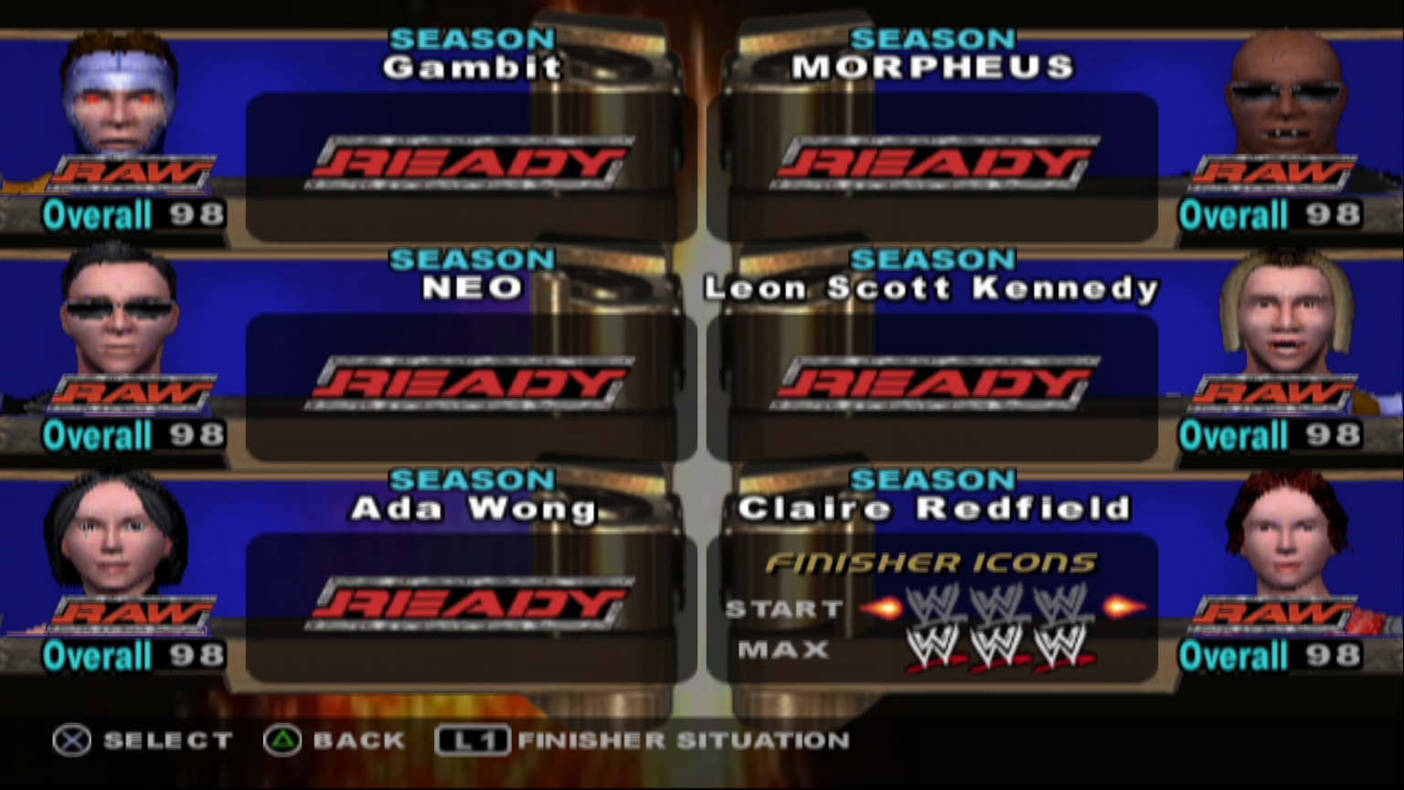 32 Fictional Characters CAWs For WWE SmackDown vs Raw - SafeROMs