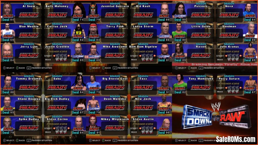 32 Old Wrestlers CAWs For WWE SmackDown vs Raw - SafeROMs